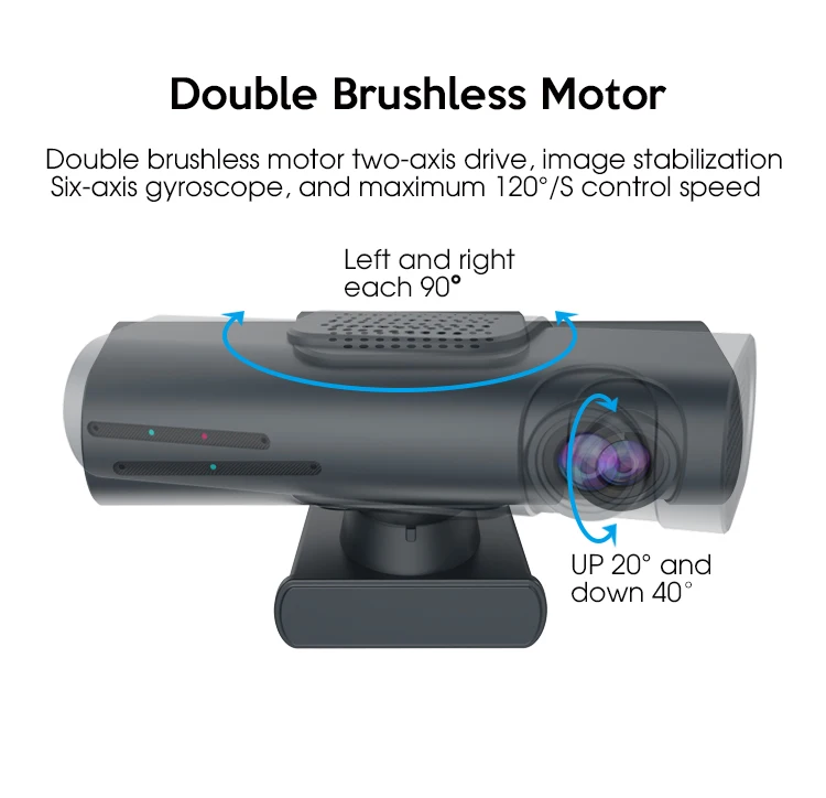 4K Ai Tracking Pc Camera Rotate Facial Recognition Camera for Streaming ...