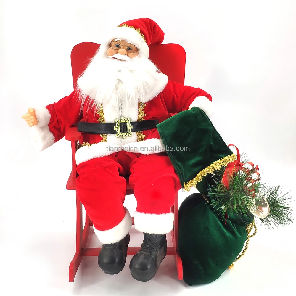 60cm Chair Santa Claus Animated with Light - Xmas Ornament