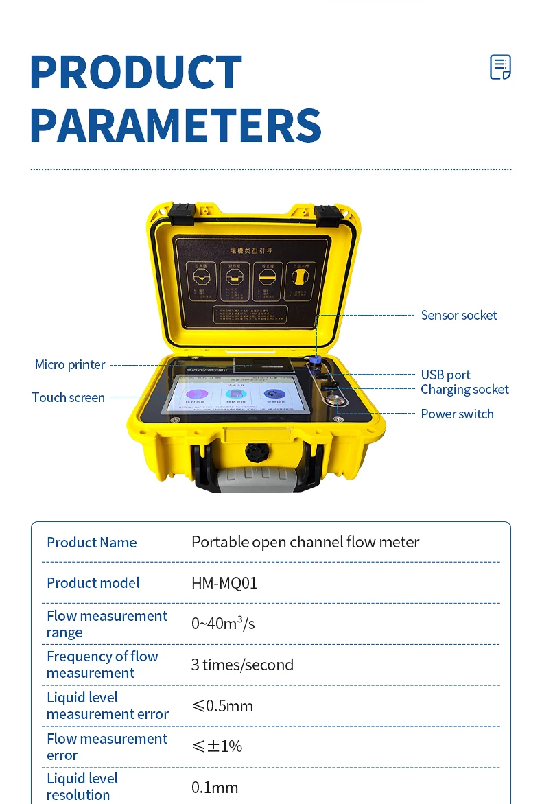 Portable Nullah Flow Meter Testing Equipment Ultrasonic Liquid Flow ...