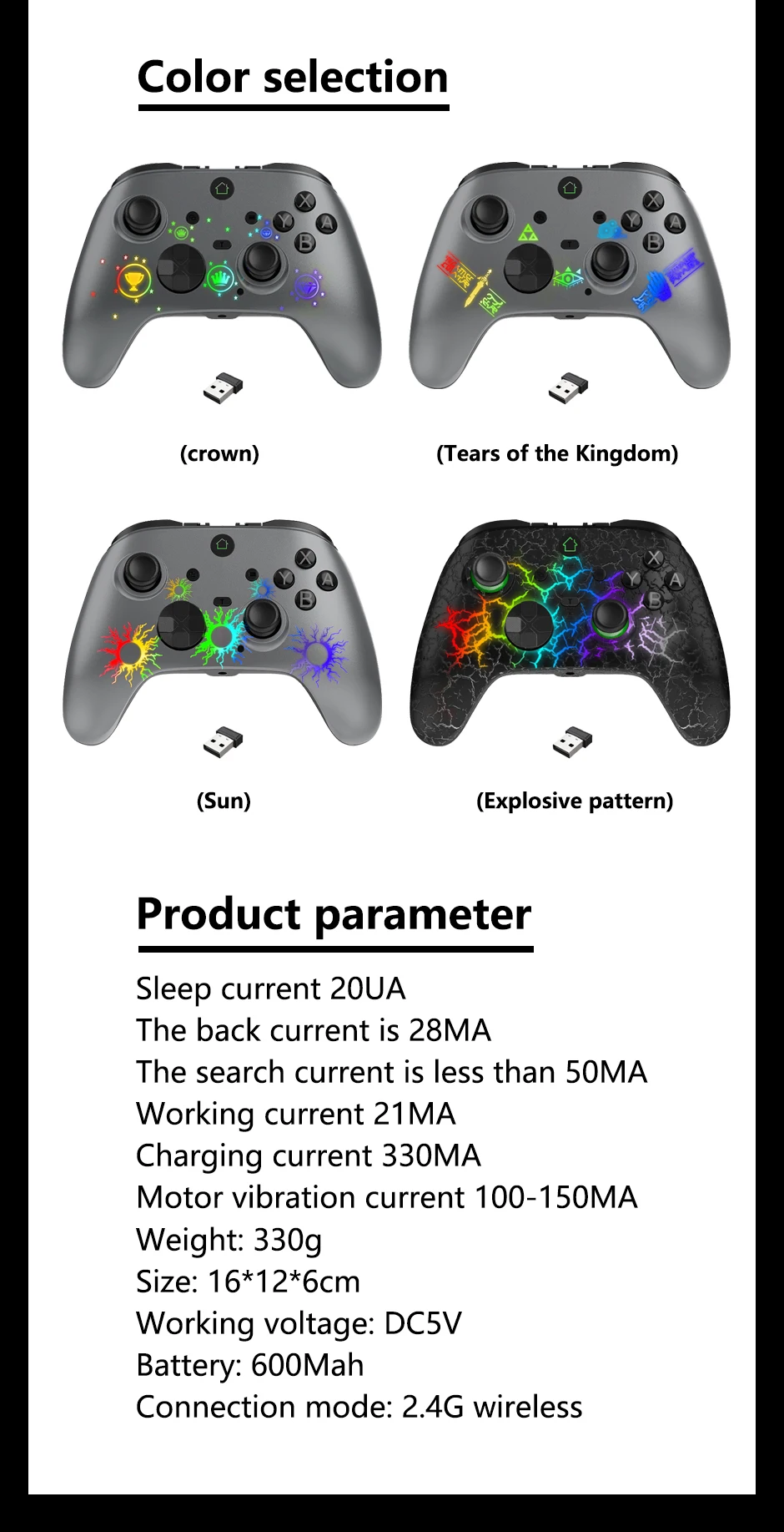 Linear Button 6-axis Somatosensory Gamepad Controller Suitable Switch ...