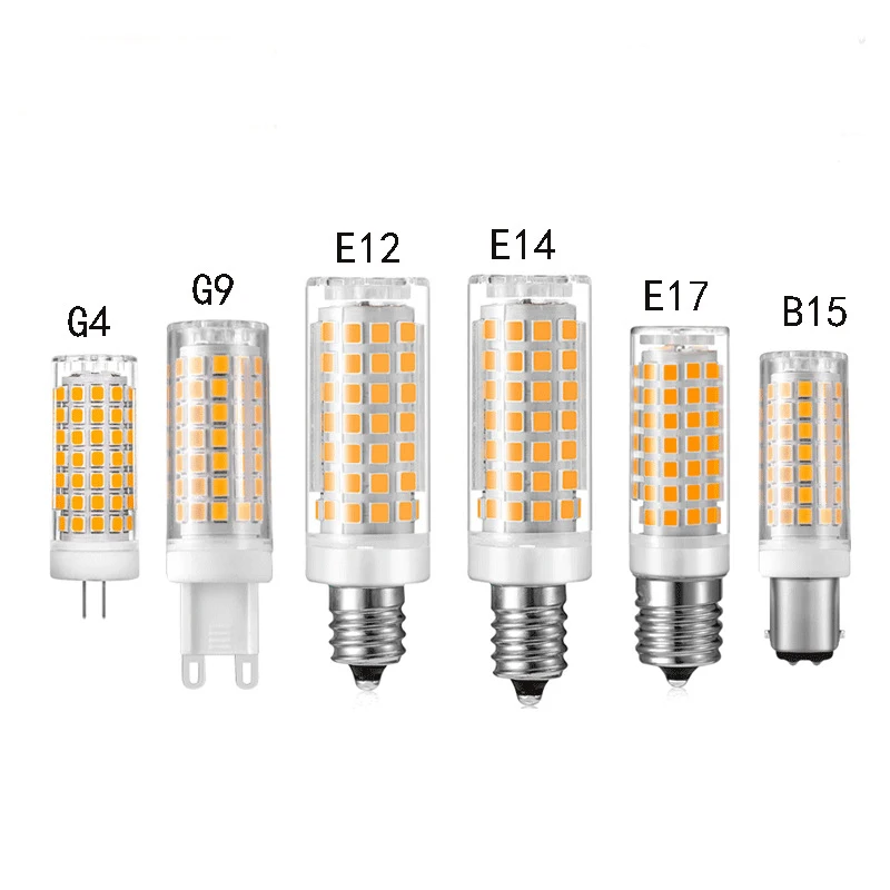 High Light G4 G9 E12 E14 E17 Ba15d 110v-140v 220v-240v Dimmable Led Corn Bulb Ceramic Decorative ...