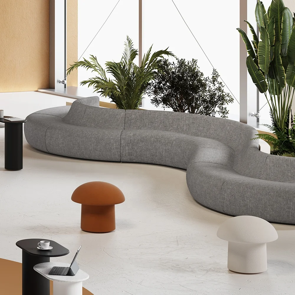 Modern Modular Reception Sofa | Geometric Office Lounge Seating — Woven ...