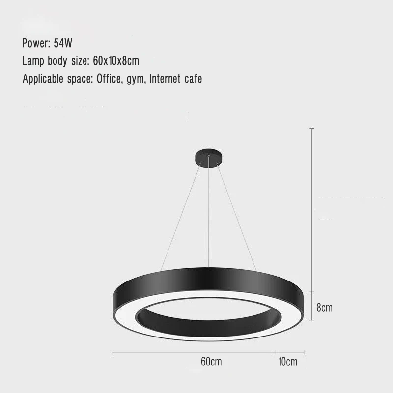 Office Modern Led Project Chandelier Round Hollow Circle Size Ring Gym ...