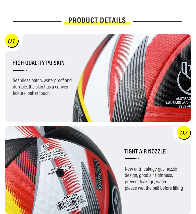 Factory Custom Thermobonded Football, Size 3/4/5 Training/Game Football ...