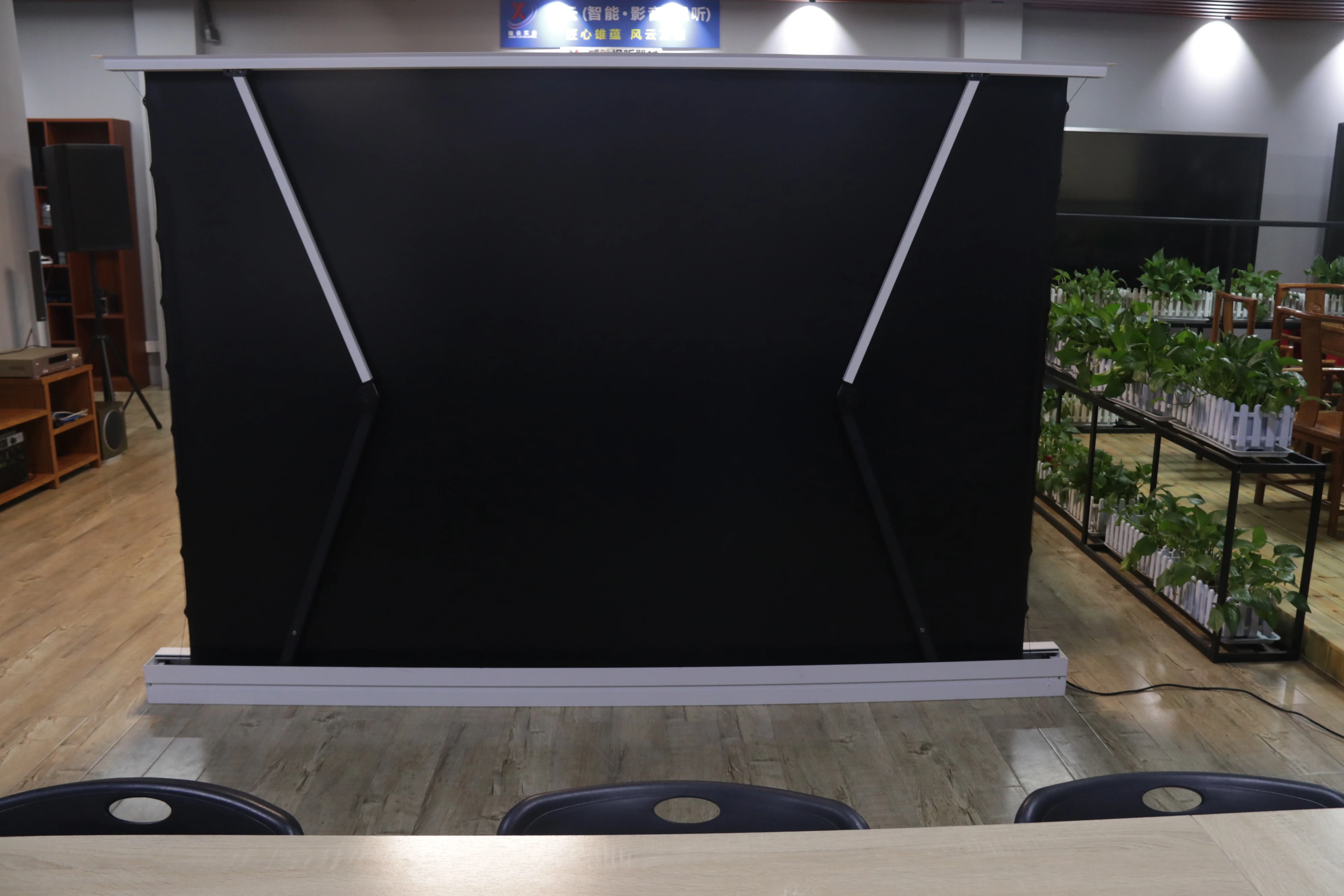 Roll Up Electric Floor Rising Projection Screen Alr Pet Crystal With ...