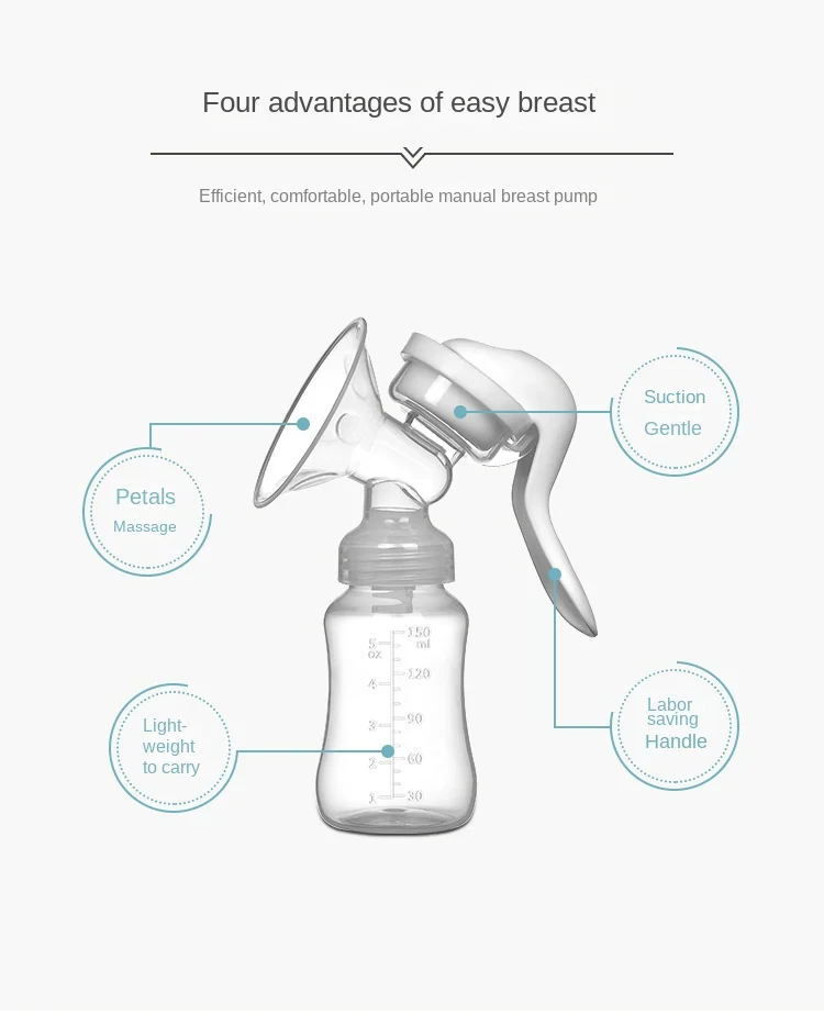 Manual Baby Milk Suction Large Suction Maternal Supplies PP Material ...