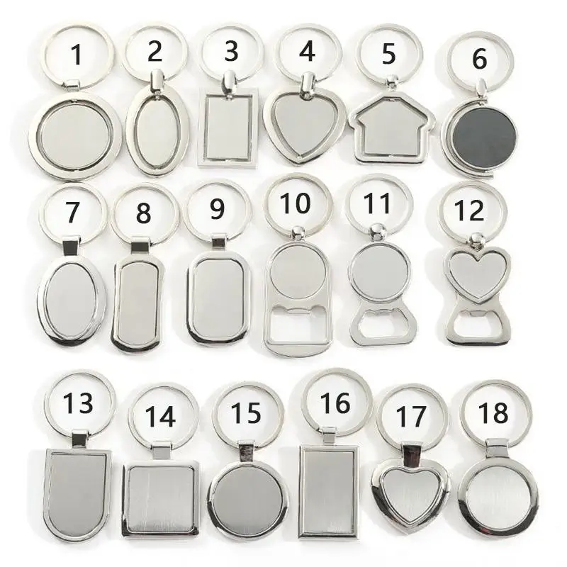 Custom Logo Epoxy Keychain Stainless Steel Key Chains Blank Metal ...