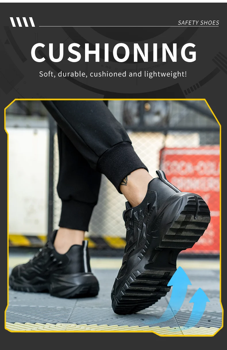 ZG Black Fast Lacing System Safety Boots - Unisex Sport Shoes