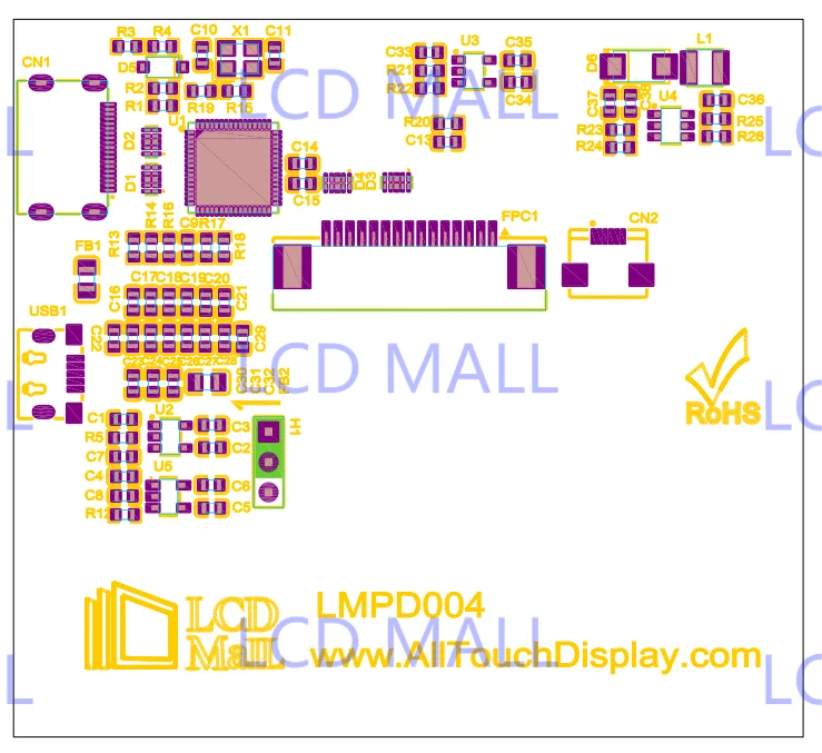 mipi to mini-HDMI convert board USB touch interface PCBA multi ...