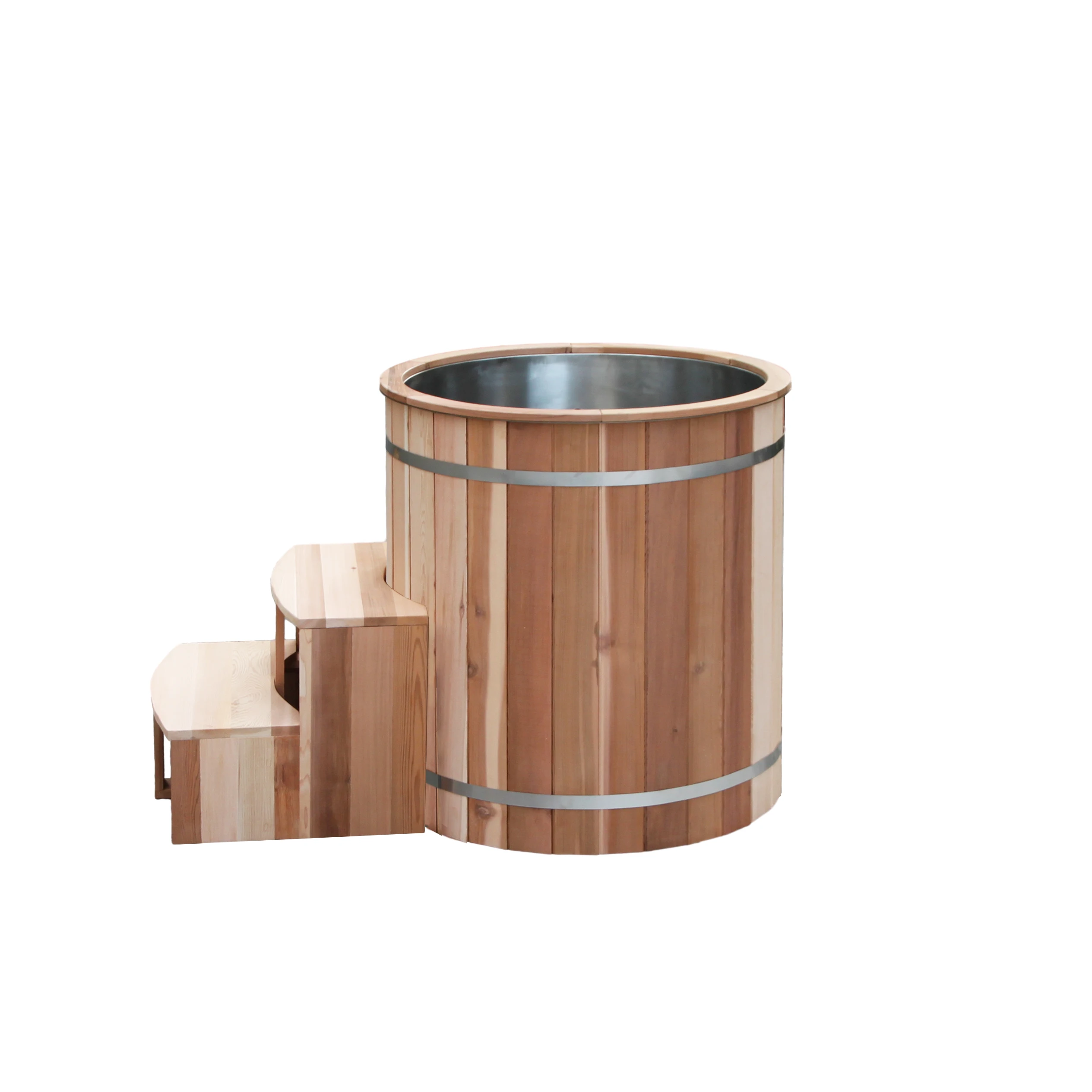 Ice Bath Cedar Wooden Bathtub with 304 Stainless Steel Liner