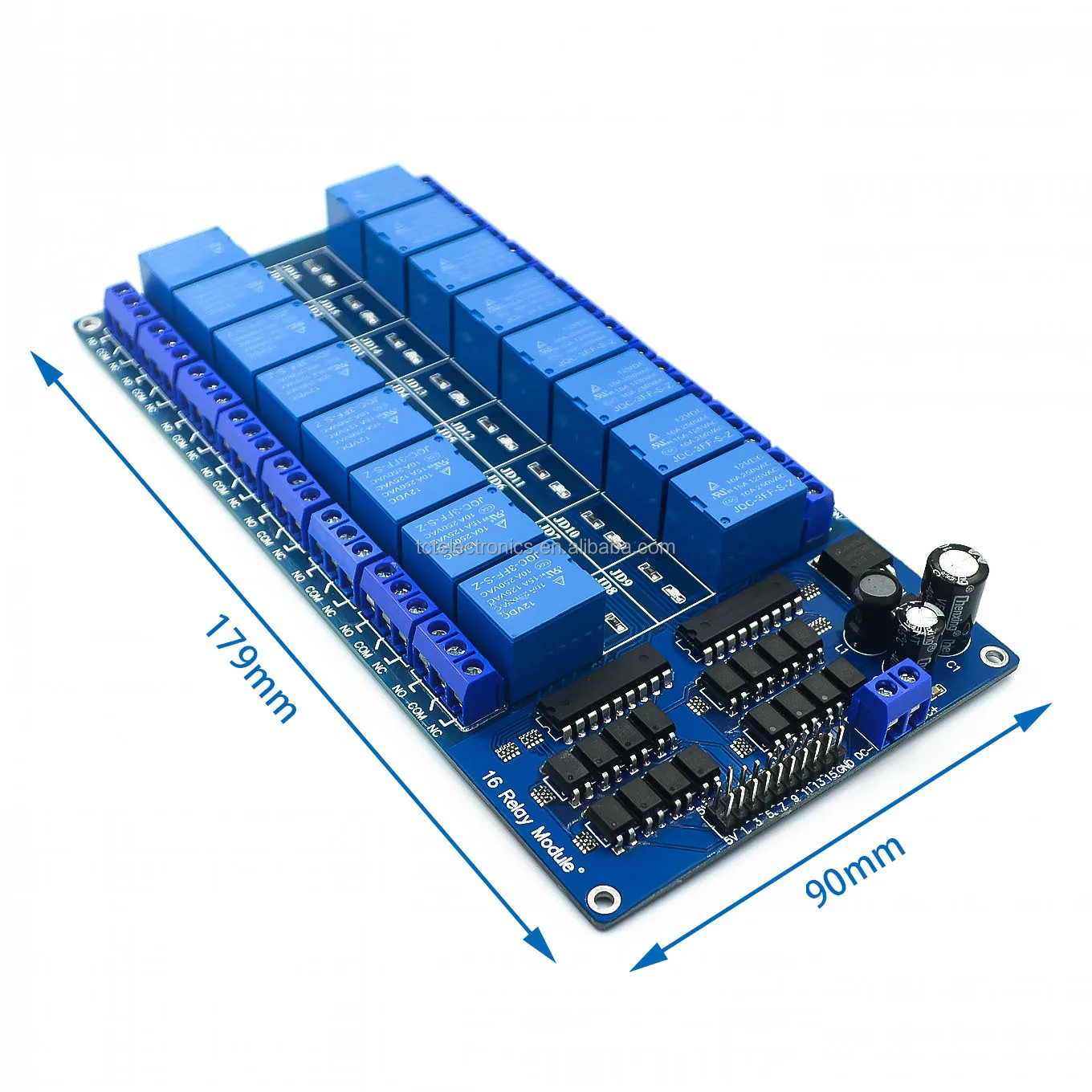 16-way Relay Module with Optocoupler protection 5V12V Relay PLC Control ...