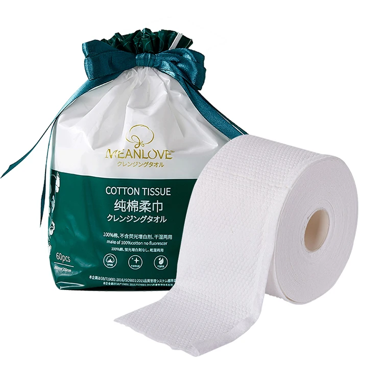 Custom Tissue Facial Disposable 80pcs Cotton Tissue 100% Pure Cotton ...