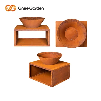 Rusty Corten Steel Wood Burning Fire Bowl For Garden Decorations Fire ...