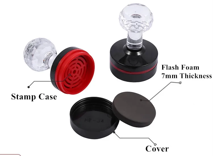 HB Series Flash Stamp Crystal Handle Pre Inked Flash Rubber Stamps HB ...
