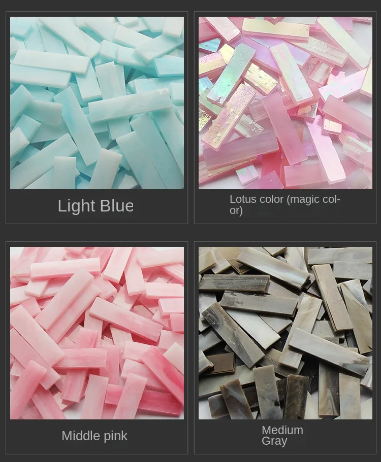 1 X 4 Cm Stained Glass Strip - Mixed Color Mosaic Chips
