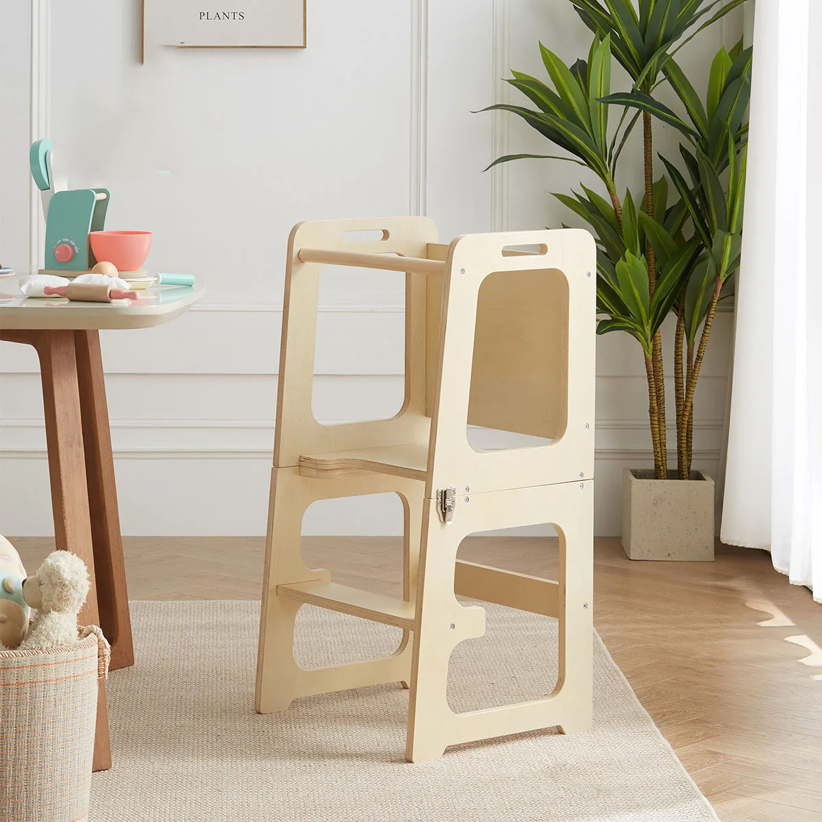 Custom Foldable Kitchen Helper Step Stool Teaching Aids Handrail Steps ...