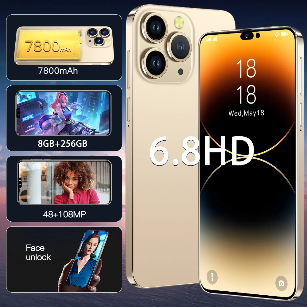 Factory Price Original I 14 Pro Max 6.7 Inch 16gb+512gb Large Memory 5g ...