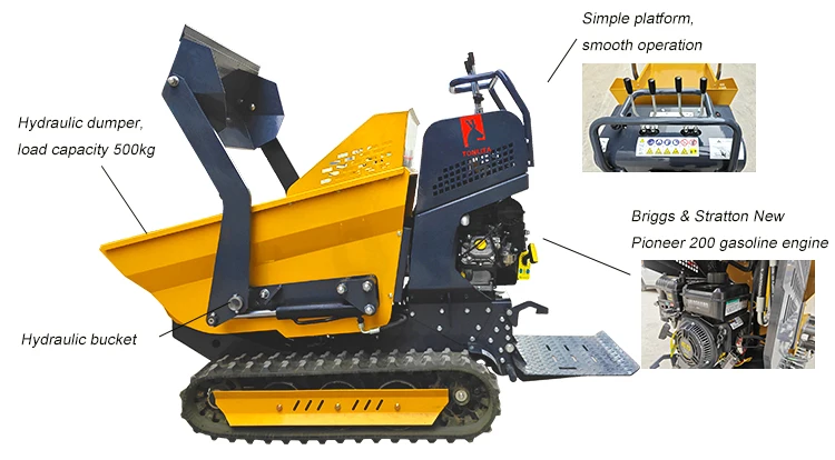 TFD500 Mini Track Dumper - 500KG Capacity & Easy Maintenance