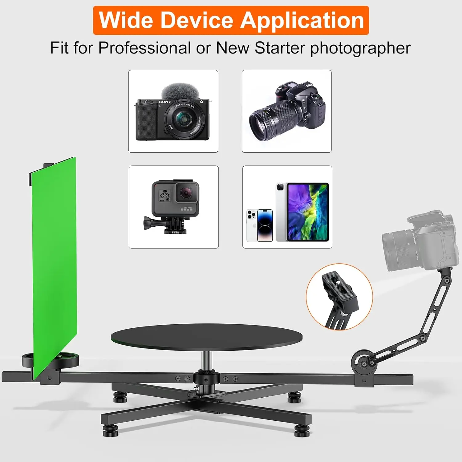 360 Rotating Camera Platform Photography Turntable Spin Table 360 ...