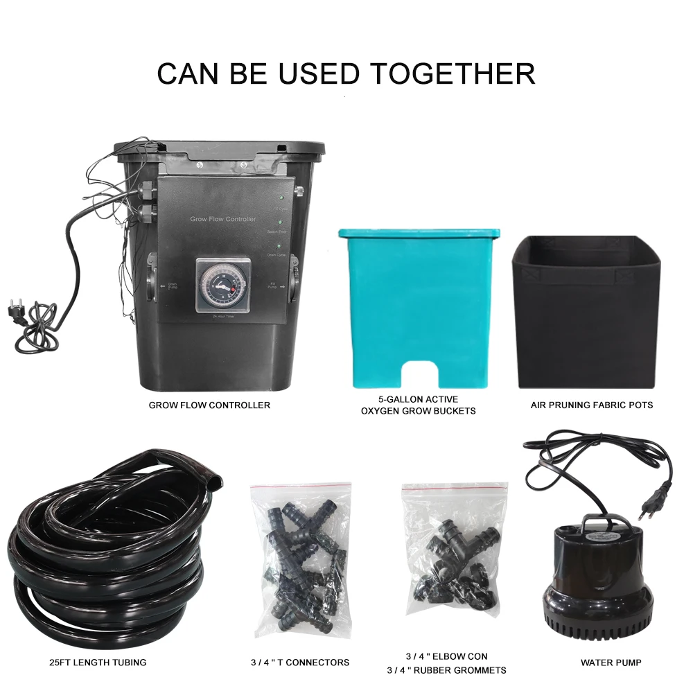 DWC Recirculating Hydroponic System with 6 Buckets EBB Indoor Garden ...