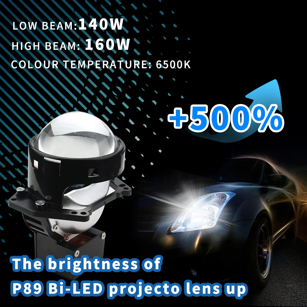 High Beam 160W P90 6500K Bi Led Projector Lens 3.0 for Auto Accessories ...