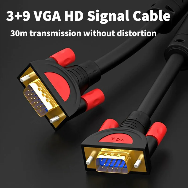 1.5M 1.8M 3M 5M 10M 15M 20M 30M 50M 15Pin Male to Male VGA Copper Cable VGA to VGA Cable with ...