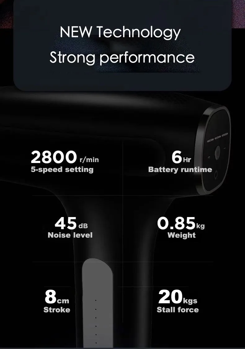 Message Gun Deep Relaxation Vibration Cordless Handheld Super Silent ...