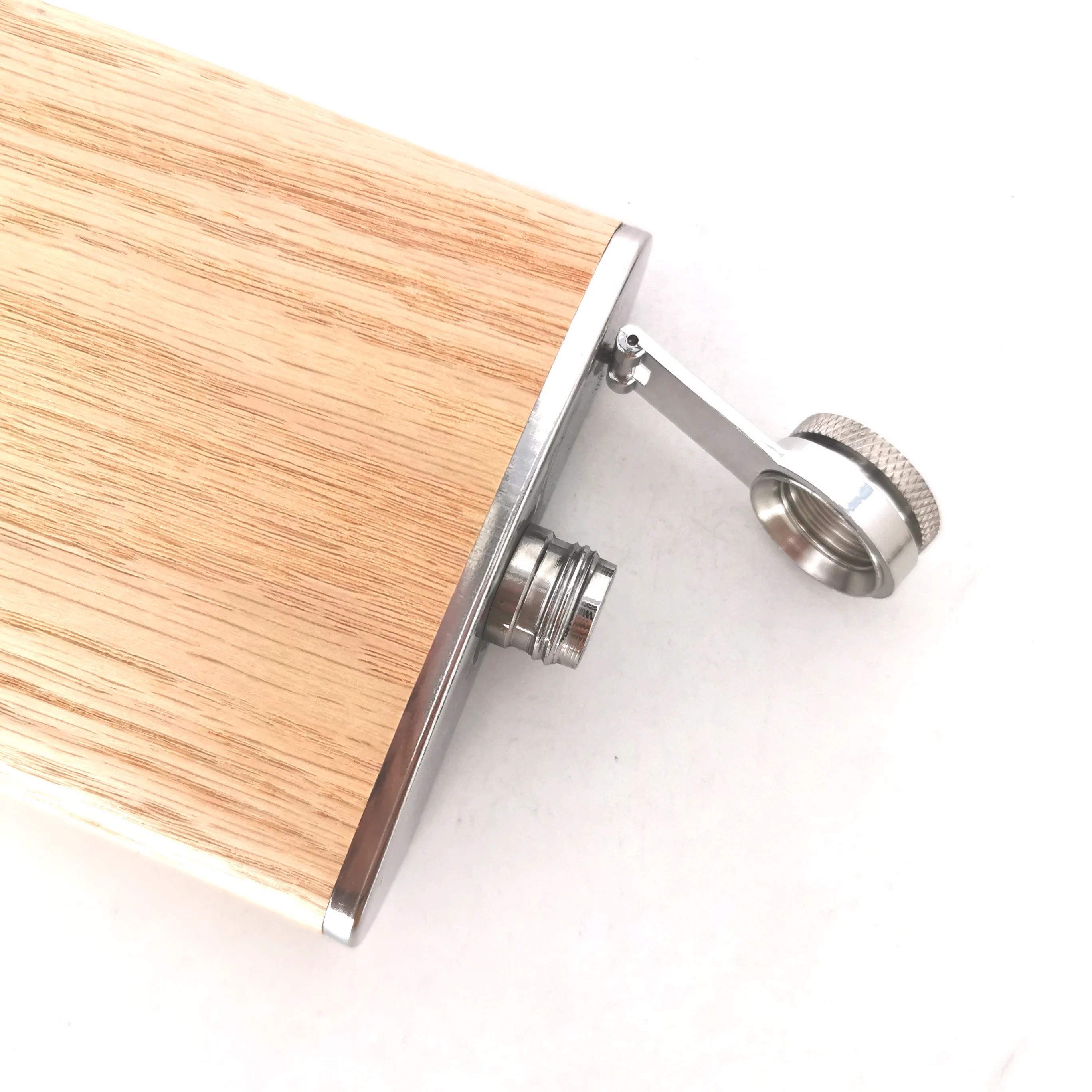 Custom Real Natural Oak Hip Flagon - Portable Whisky Flask