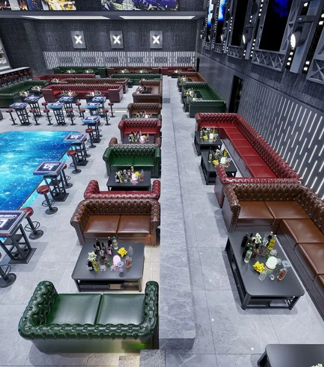 U Shape L Shape Hotel Lounge Bar Sofa Counter Furniture Set