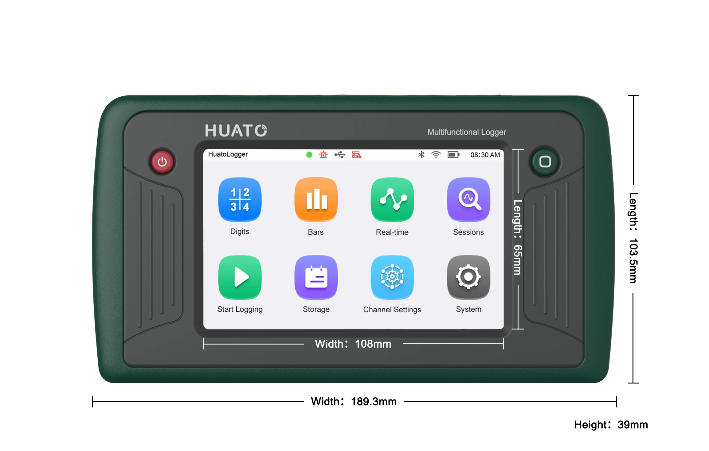 HUATO Portable Multi-Channel Thermocouple Data Logger