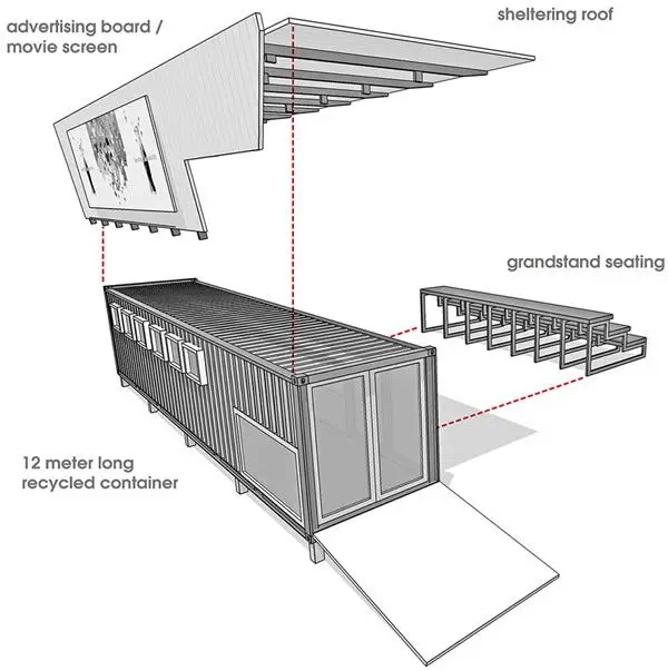 Prefab Container Grandstand - Modular Sports Seating