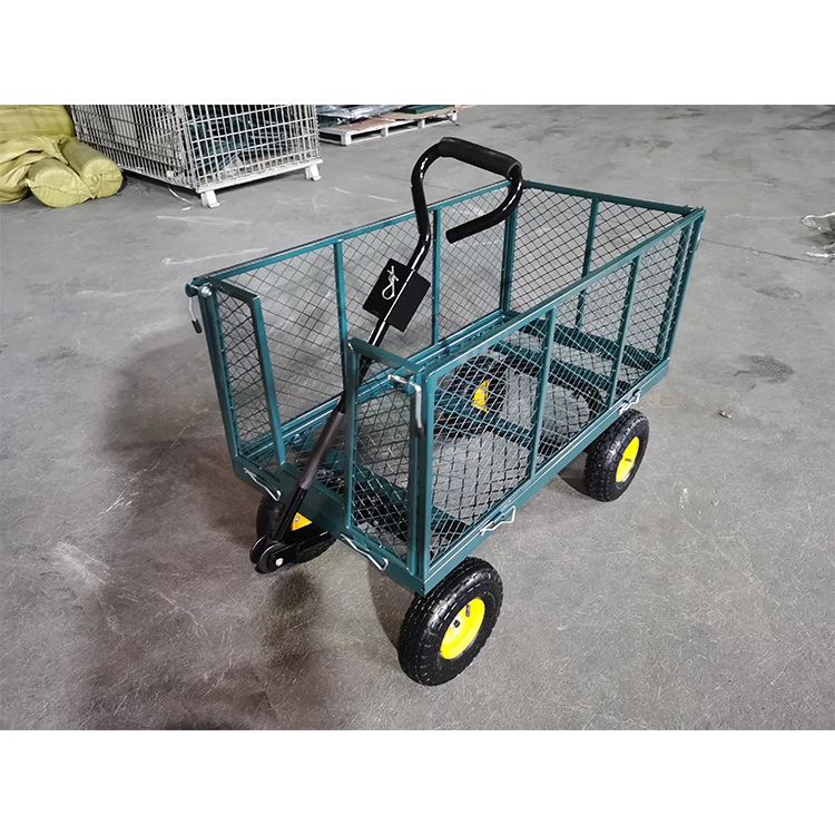 Garden Cart Mesh Cart With Liner Flat Bed Wagon Trolley Cart - Buy ...