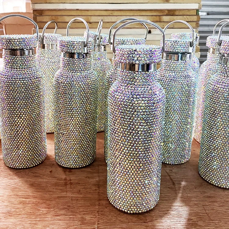 Sparkly Stainless Steel Glass Cup - Custom Drink Bottle