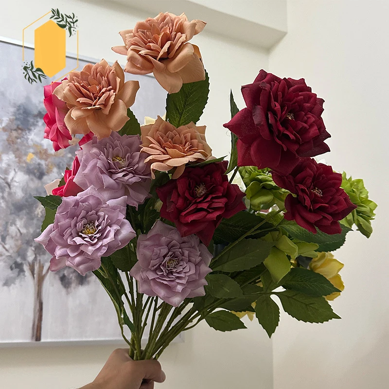 M1402 Artificial Rose Flower Factory Wholesale 3 Heads Roses Artificial ...