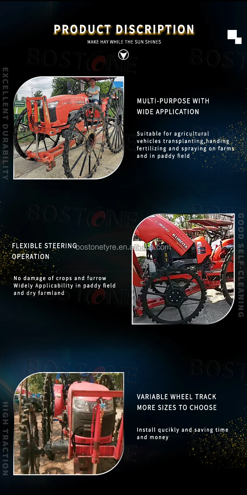 Tractors Suitable In Narrow Row Spacing Crops Installed With Air Less ...