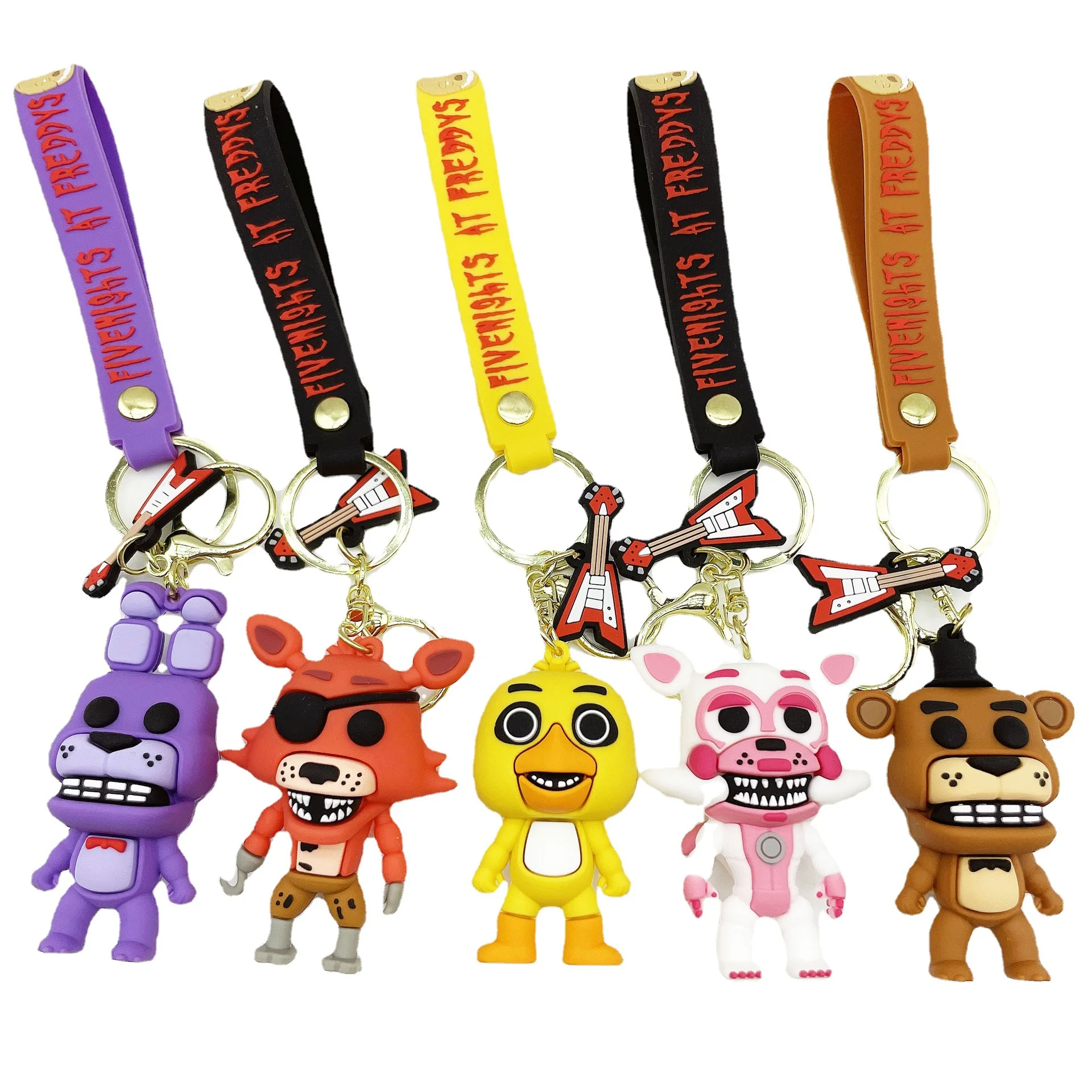 Wholesale 3d Anime Midnight Bear Freddy Keychains Cartoon Soft Rubber ...