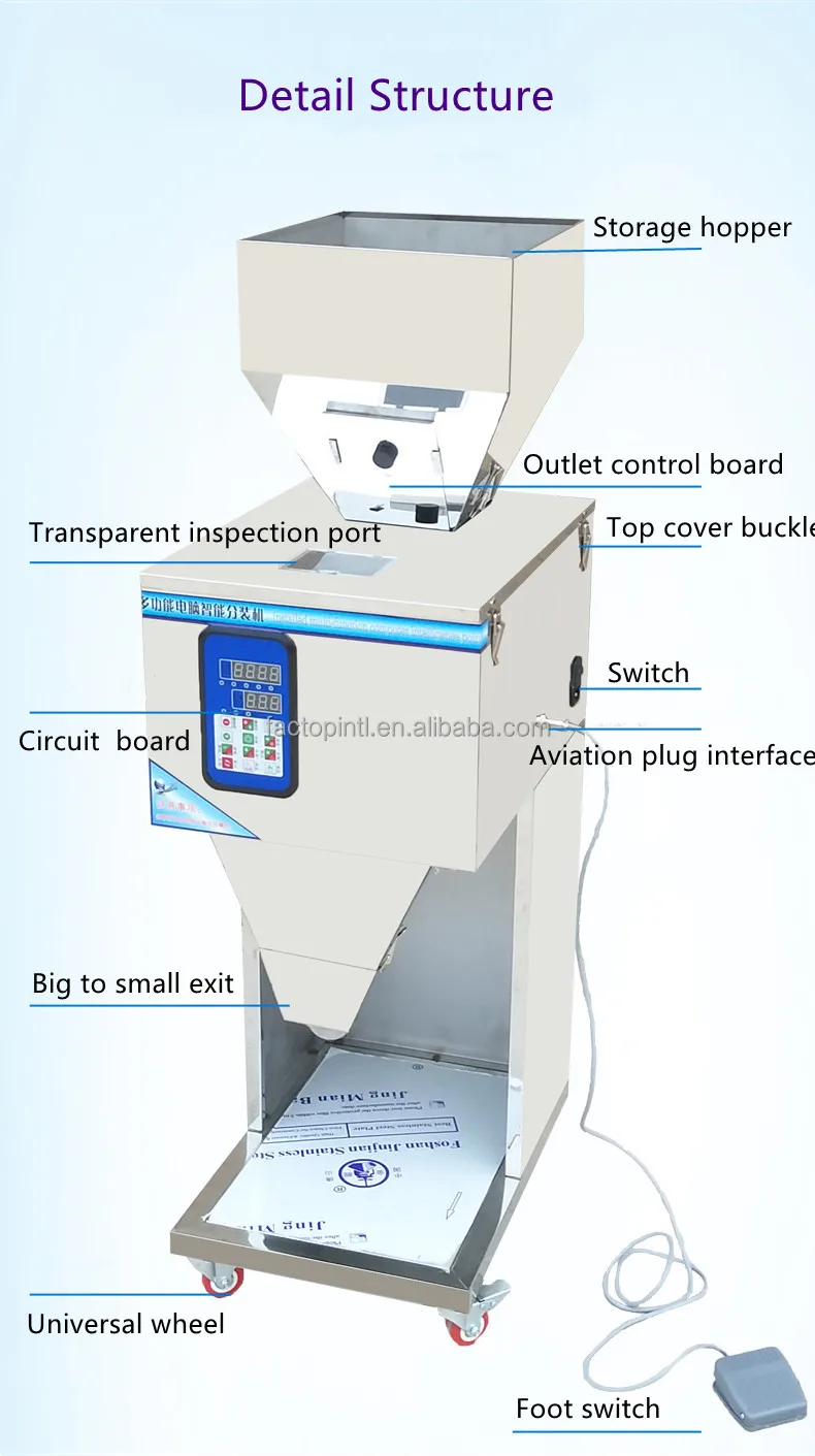 304 Stainless Steel Granule Powder Weighing And Filling Packing Machine ...
