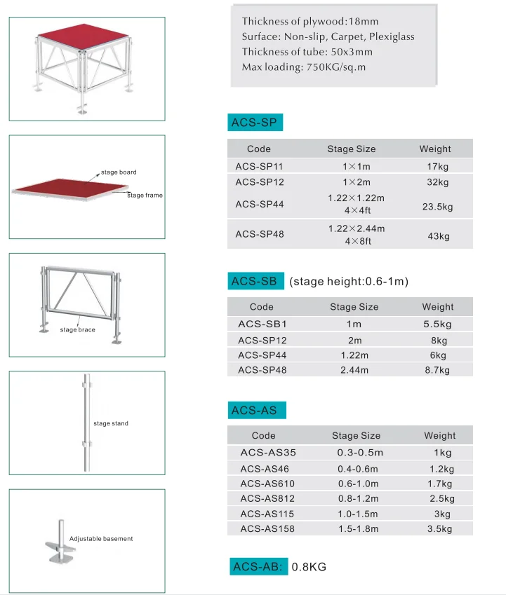 Adjustable Height Aluminum Assemble Stage Platform Outdoor Aluminum ...