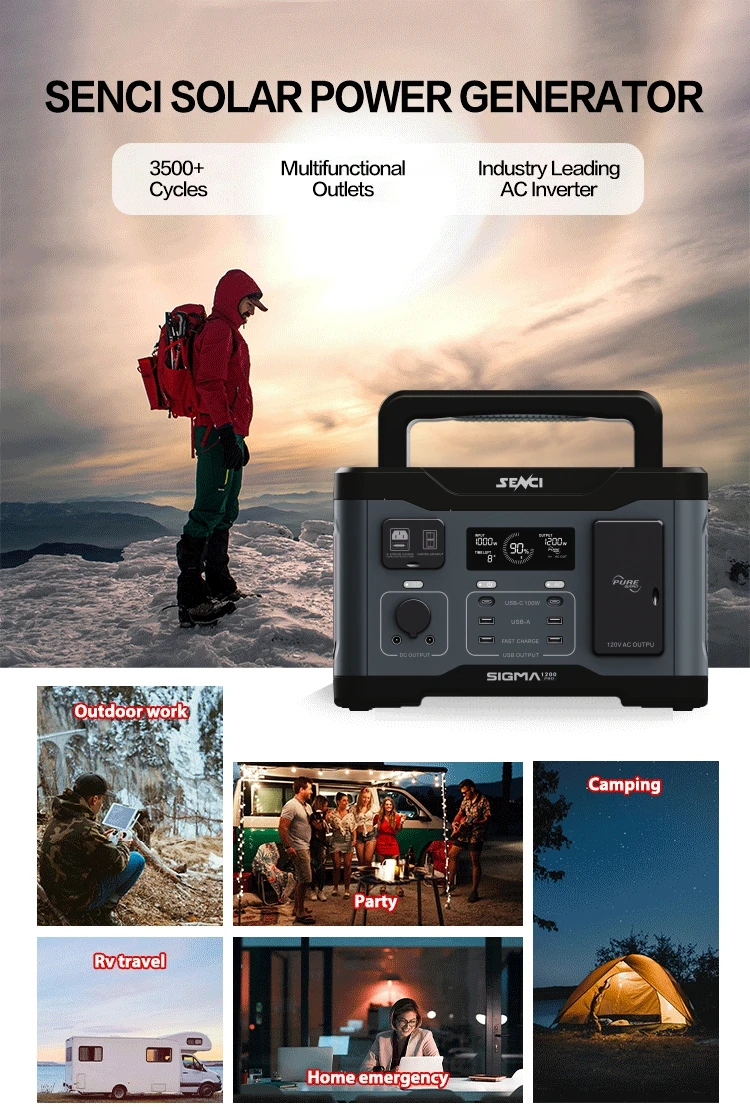 Emergency Household Portable Power Station Lifepo4 1152wh 1200w Solar Battery Solar Generator ...