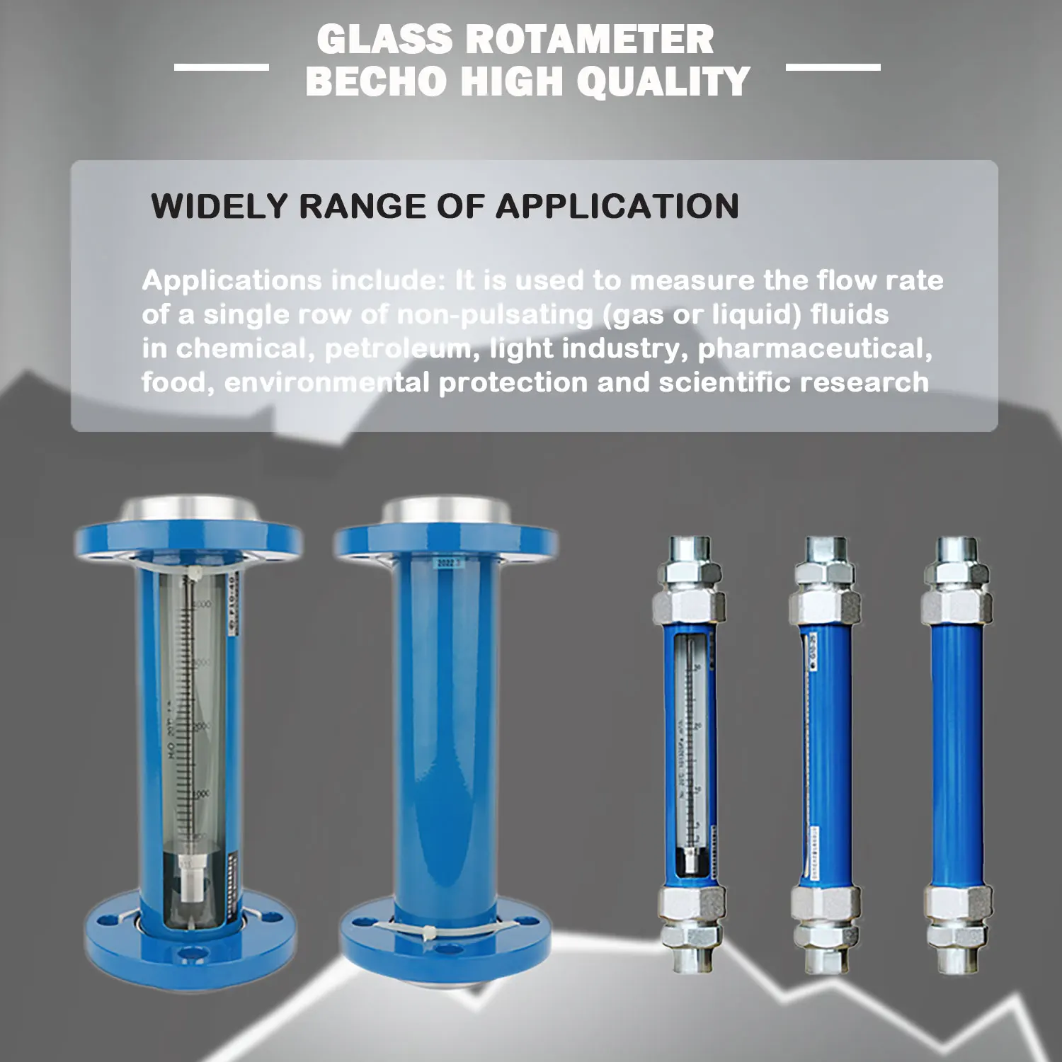 Becho Mini Flow Stainless Steel Gas Glass Tube Rotameter for Nitrogen
