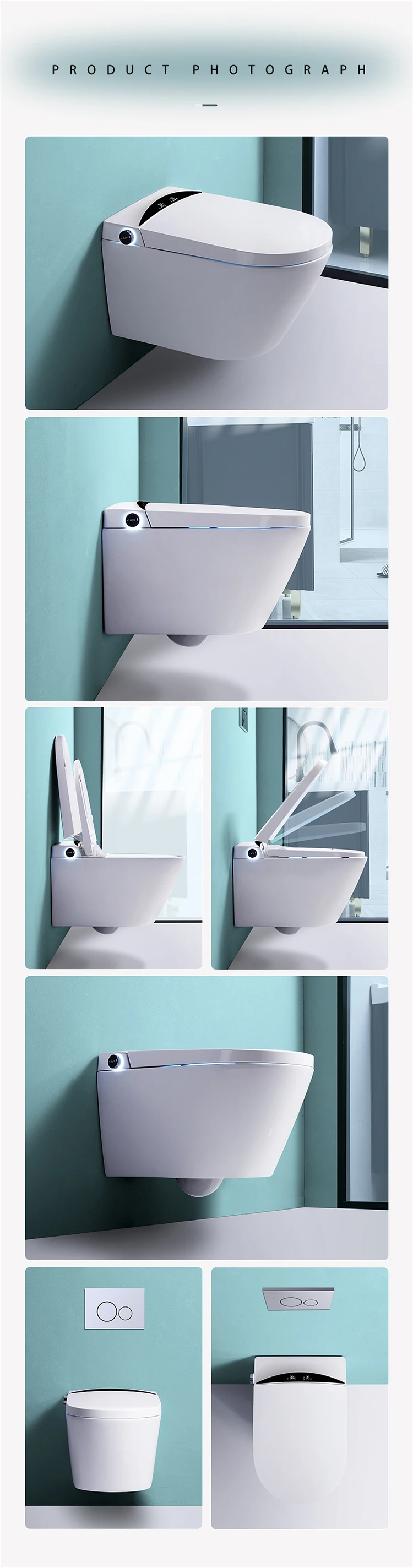 Rimless Watermark Smart Wall Mounted Electric Intelligent Automatic ...