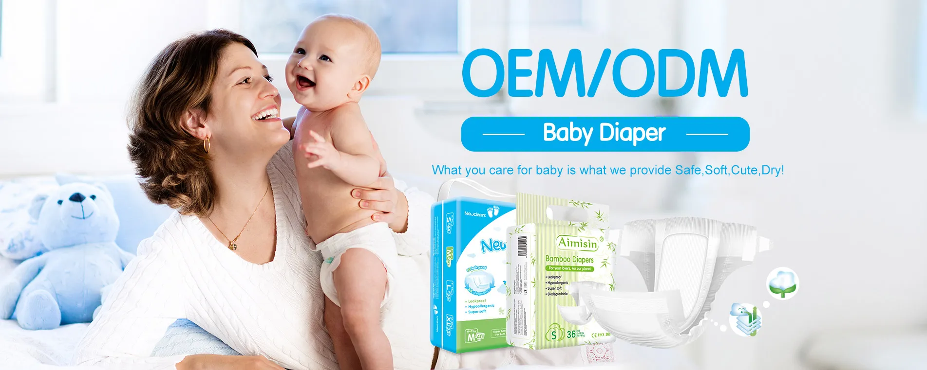 Customized Super Dry Breathable Baby Diapers - High Absorbency