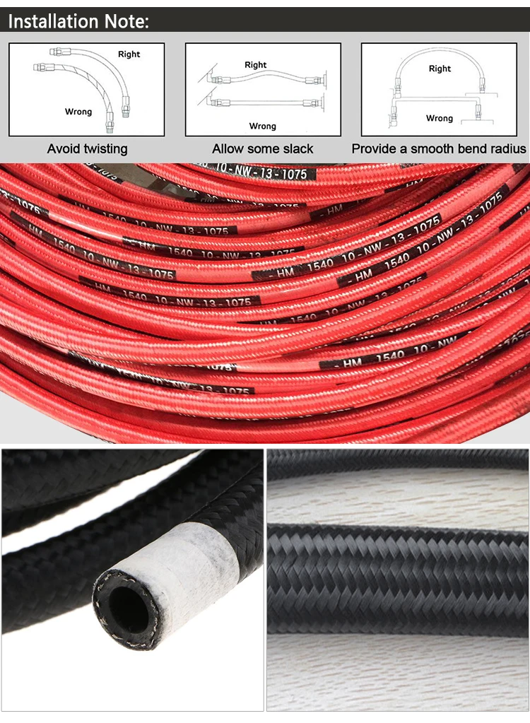 Custom 3an 4an 6an 8an 10an 12an 16an An Black Nylon Stainless Steel ...