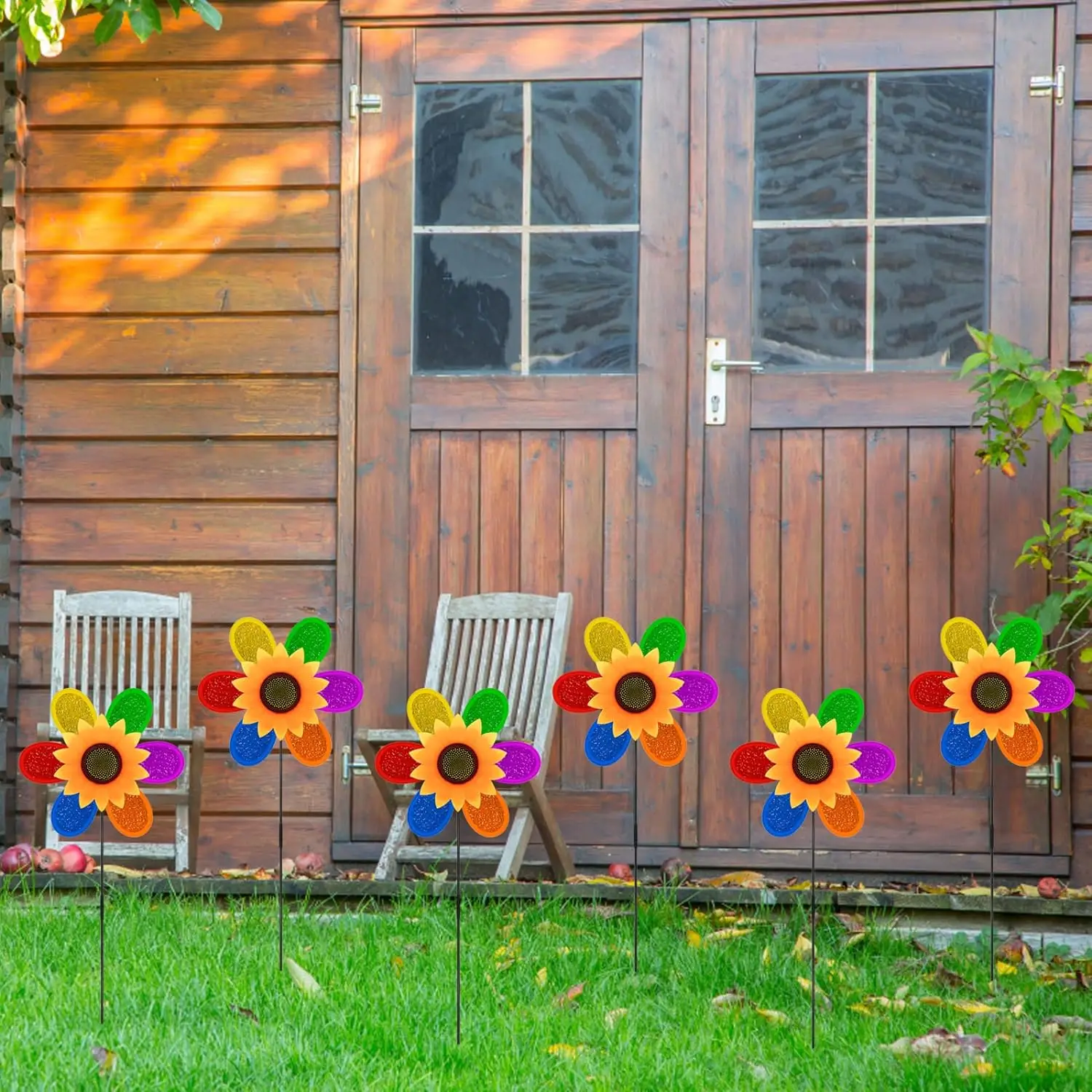 Rainbow Pinwheel Kids Gifts Wind Spinners Party Favors Outdoor Sparkly ...