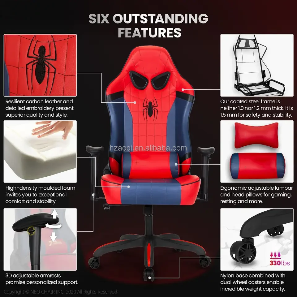 Spider Man 2D Arms Gaming Chair - Free Sample Red Sillas
