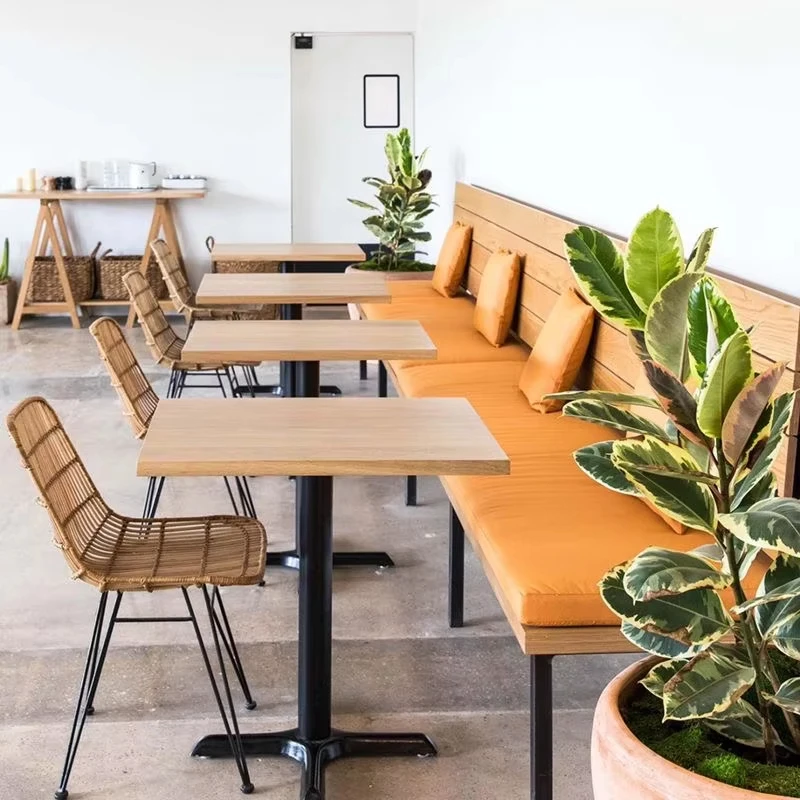 Modern Commercial Furniture Square Shape Fast Food Shop Metal Dinner ...