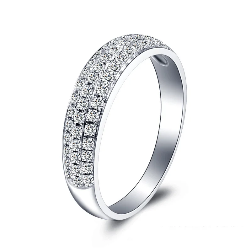 Custom White Gold Rings 18k Real Gold Wedding Engagement Diamond Ring ...