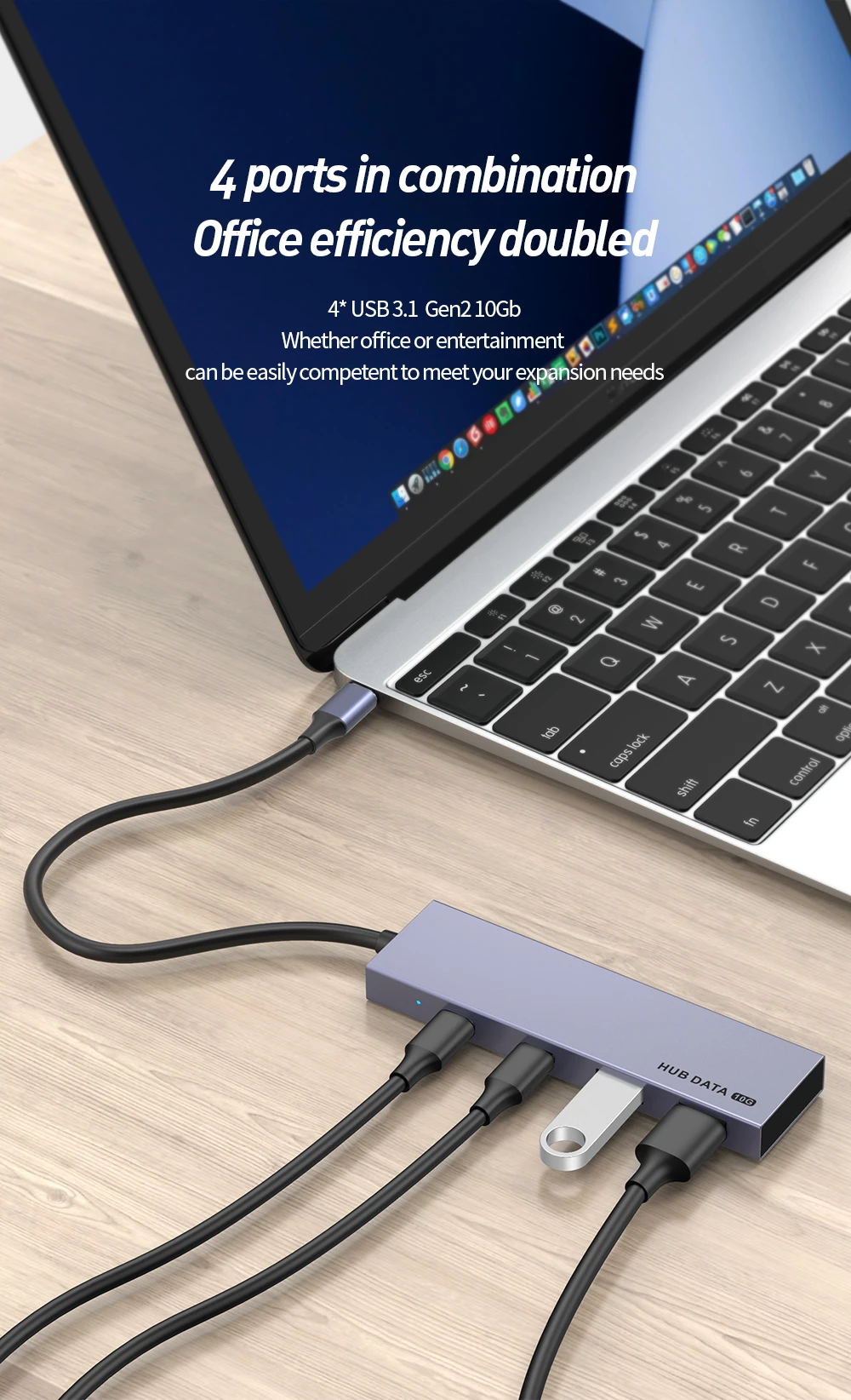 Ugreen 4in1 Aluminum Casing Type-C Hub USB Port Gen2 10Gbps Fast Speed ...