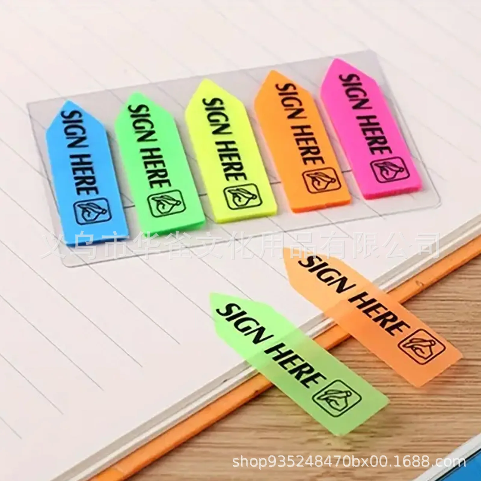 Fluorescent Color Pencil Shape Pet Plastic Sticky Note Adhesive Fancy ...