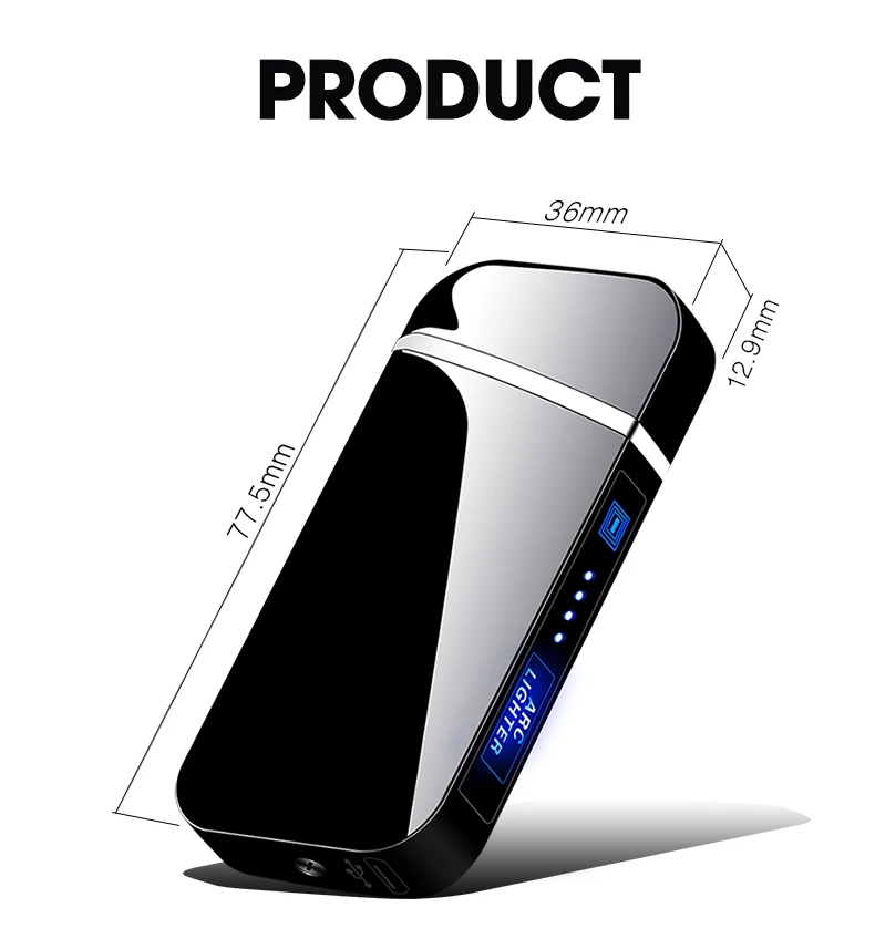 Led Screen Touch Custom Logo Print Usb Recharged Electric Arc Plasma ...